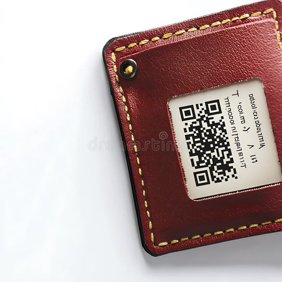 A Red Wallet with a Qr Code on it Stock Image - Image of black ...