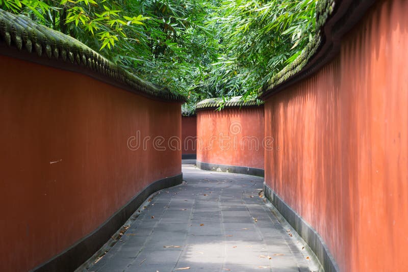 Red Walls in a Buddhist Temple in China Stock Image - Image of relax ...