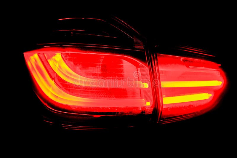 Red Warning Backlight of a Car in the Darkness Editorial Stock Image ...