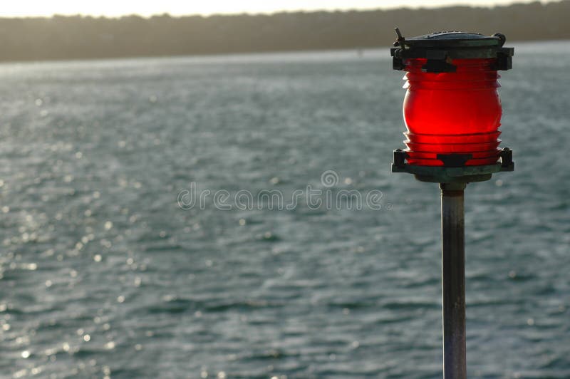 Red Warning Beacon stock photo. Image of sunset, glowing - 527838