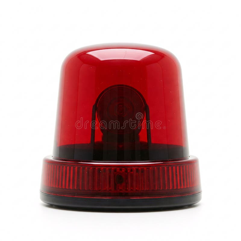Red Warning Beacon, Isolated on White Background Stock Illustration ...
