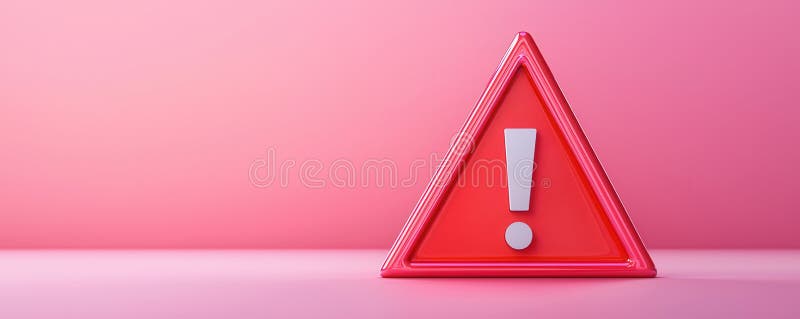 Red Warning Exclamation Mark in a Triangle Bold and Clean Design Stock ...