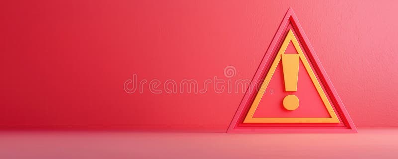 Red Warning Exclamation Mark in a Triangle Bold and Clean Design Stock ...