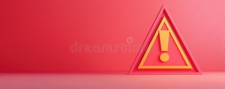Red Warning Exclamation Mark in a Triangle Bold and Clean Design Stock ...