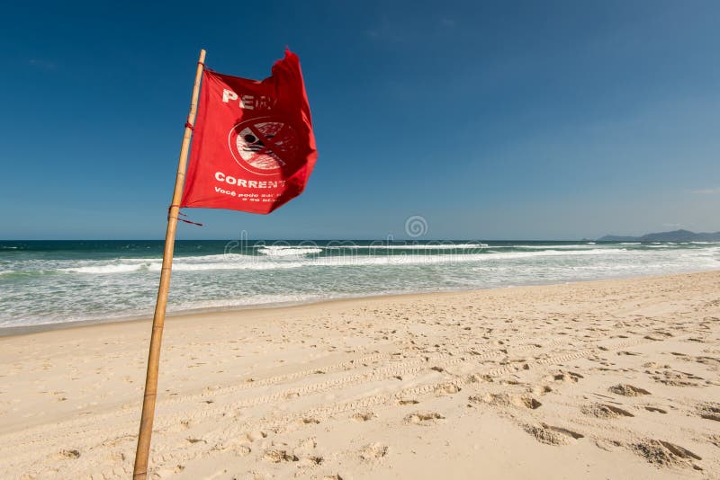 Red Warning Flag stock image. Image of hurricane, outdoor - 76344757