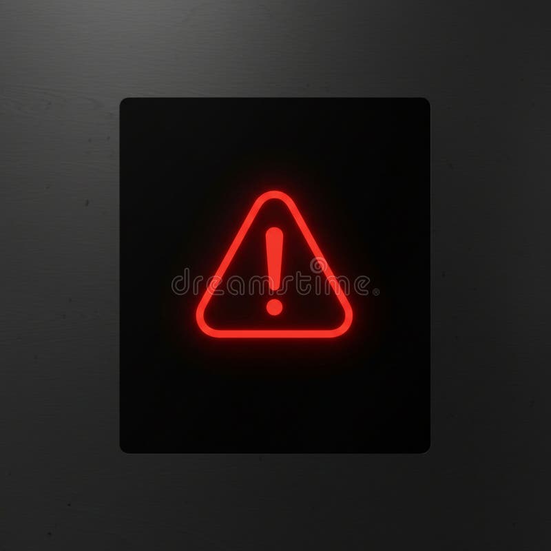 Red Warning Icon Featuring an Exclamation Mark Inside a Triangular ...