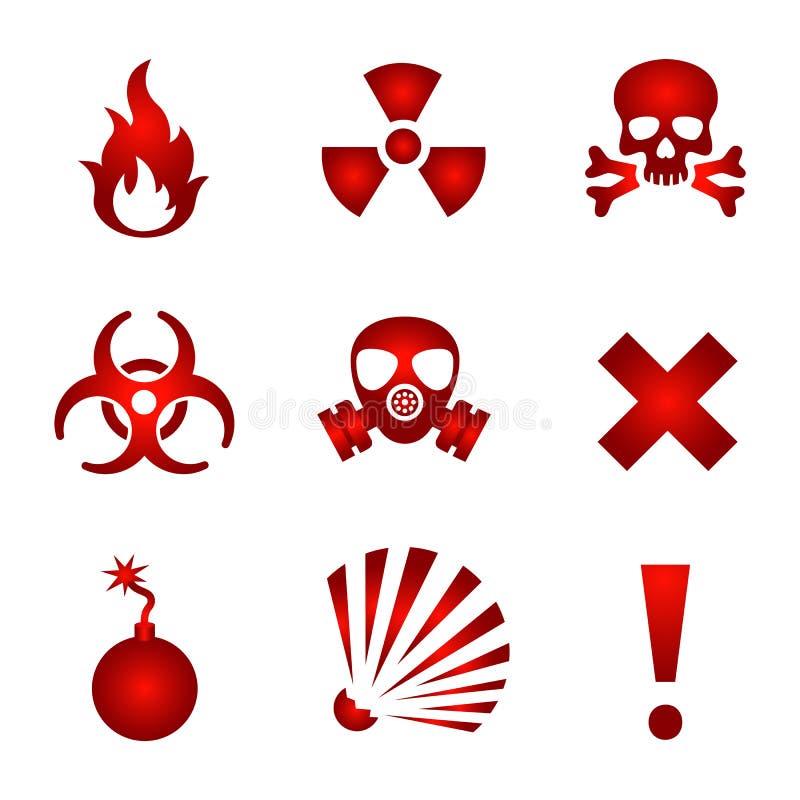 Red warning icons stock illustration. Illustration of symbol - 37245104