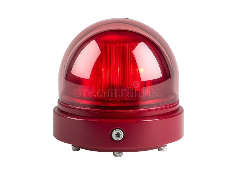 Red Warning Light Dome Red Warning Light Isolated on White Background ...