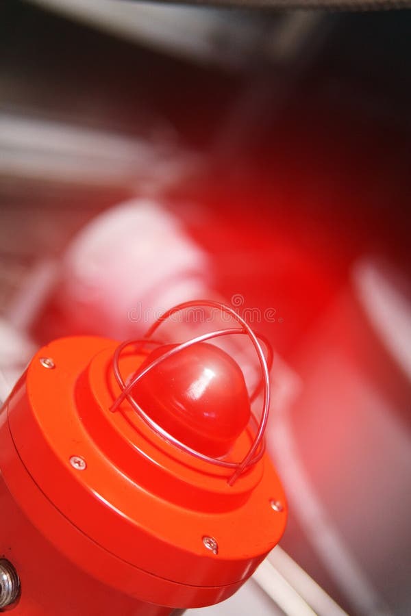 Fire Alarm with Red Warning Light of an Emergency Beacon at an ...