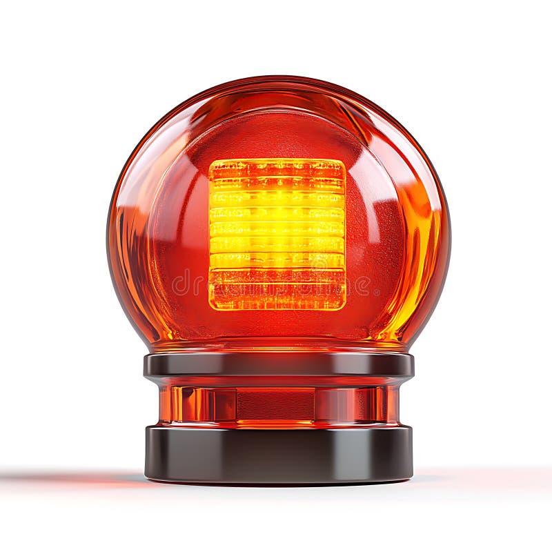 Red Warning Light Indicator Emergency Beacon Safety Alert on White ...