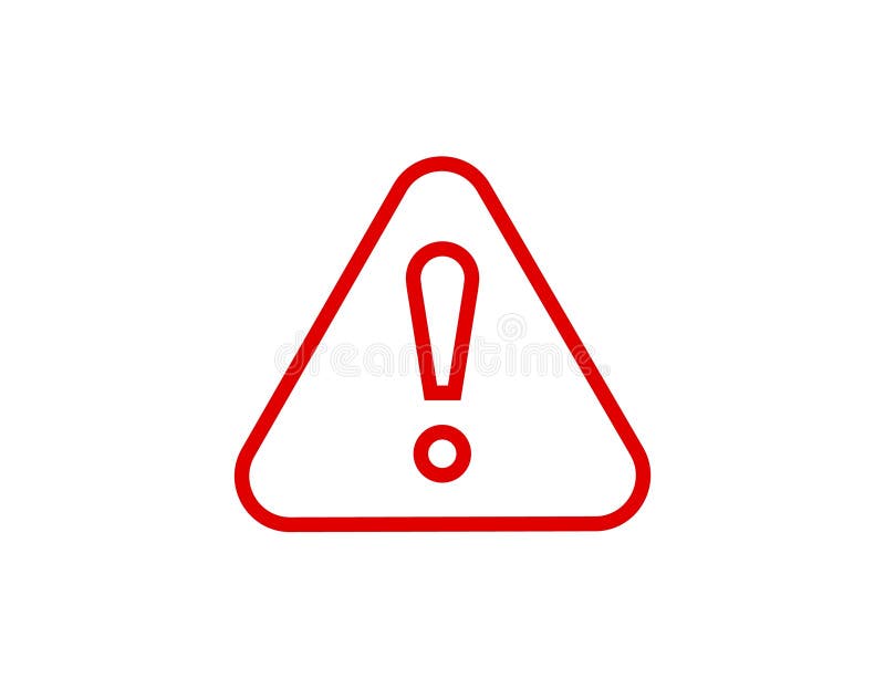 Red Warning Sign with Exclamation Mark for Caution and Alert Stock ...