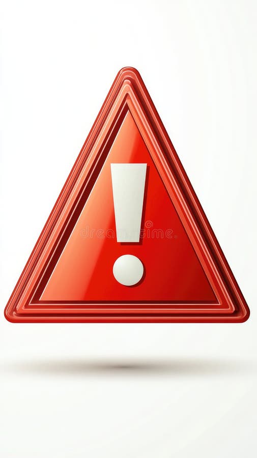 Red Warning Sign Showing an Exclamation Point for Hazard Stock ...