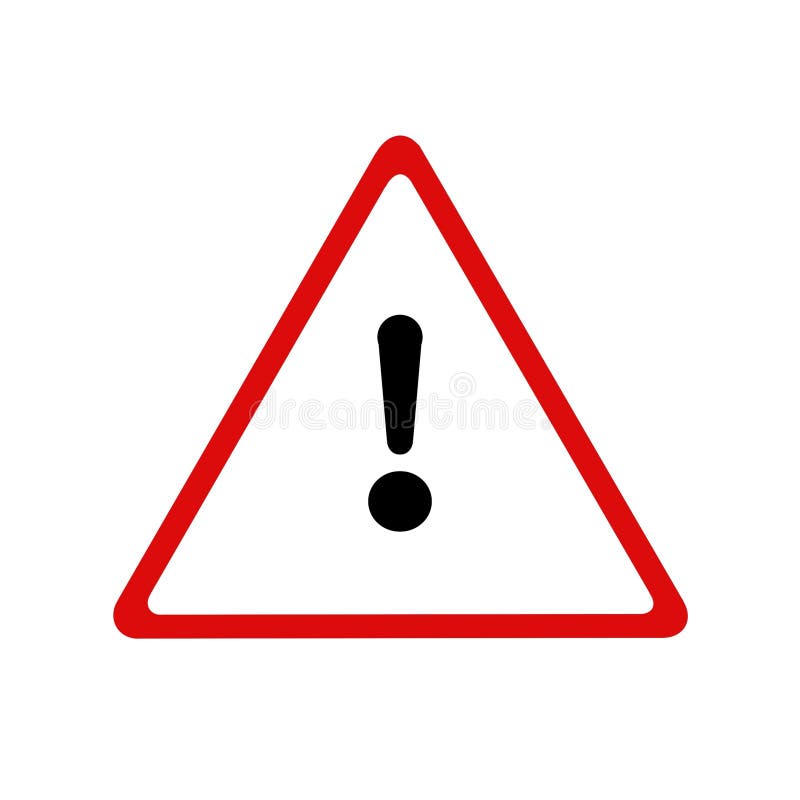 Red Warning Sign, Triangular Exclamation Danger, Stock Illustration ...