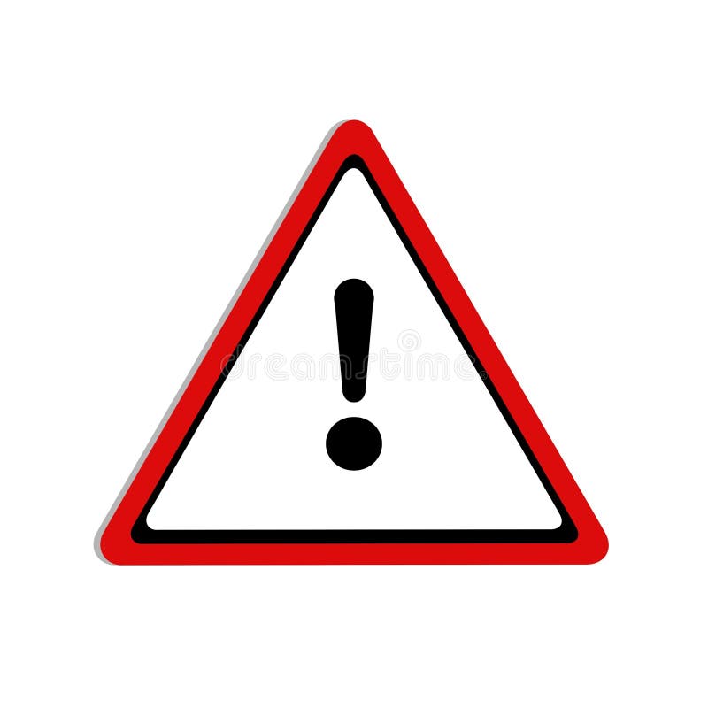 Red Warning Sign, Triangular Exclamation Danger, Stock Illustration ...