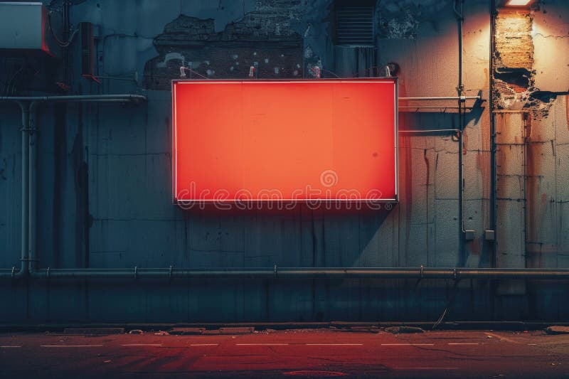 A Red Warning Sign on a Wall in a Dark Room, Perfect for Indicating ...