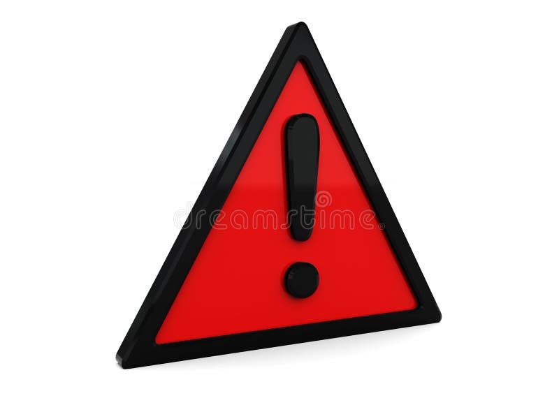 Red warning symbol stock illustration. Illustration of white - 9352038