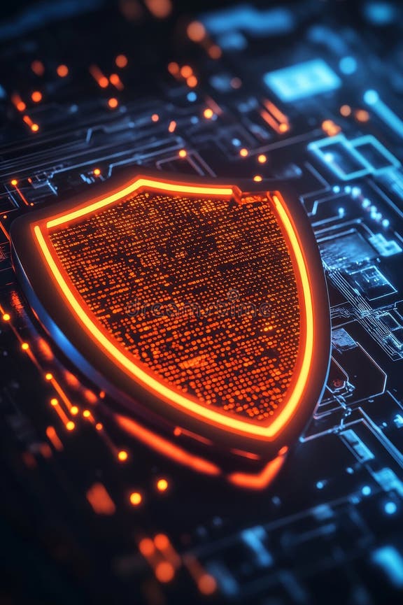 A Red Warning Symbol Appears on a Digital Screen S Cybersecurity Hacker ...