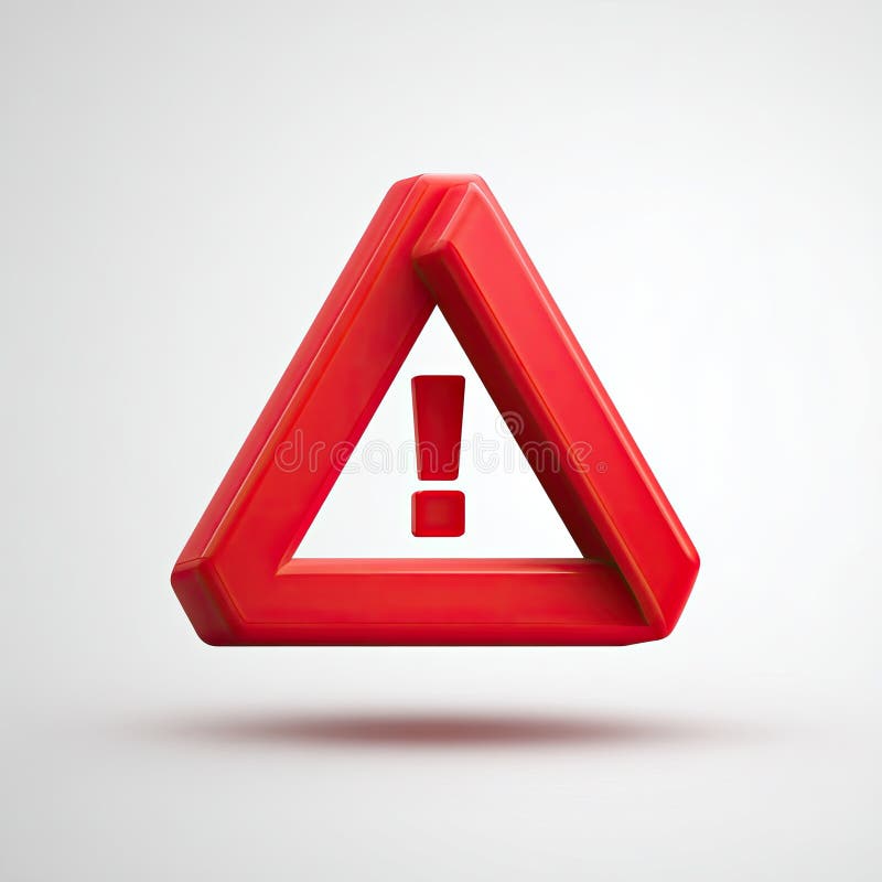 Red Warning Triangle Alert stock illustration. Illustration of modern ...