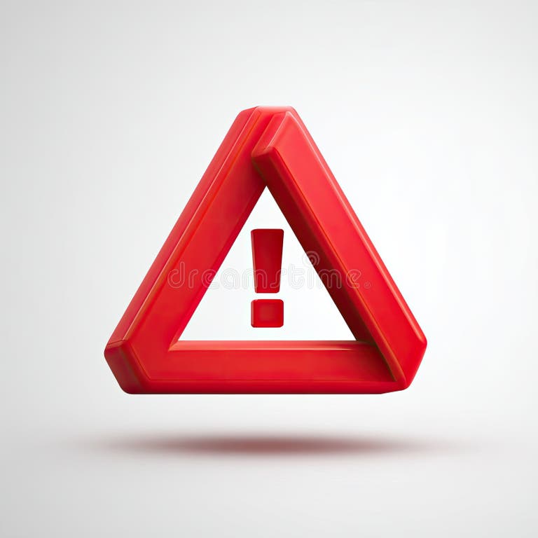 Red Warning Triangle Alert stock illustration. Illustration of modern ...