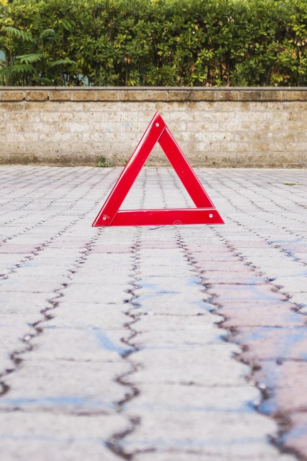 Orange Triangle Warning Sign Stock Image - Image of road, sign: 8072325