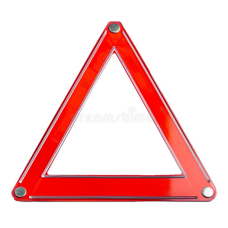 Red Warning Triangle Signalling a Breakdown on the Road Stock Photo ...