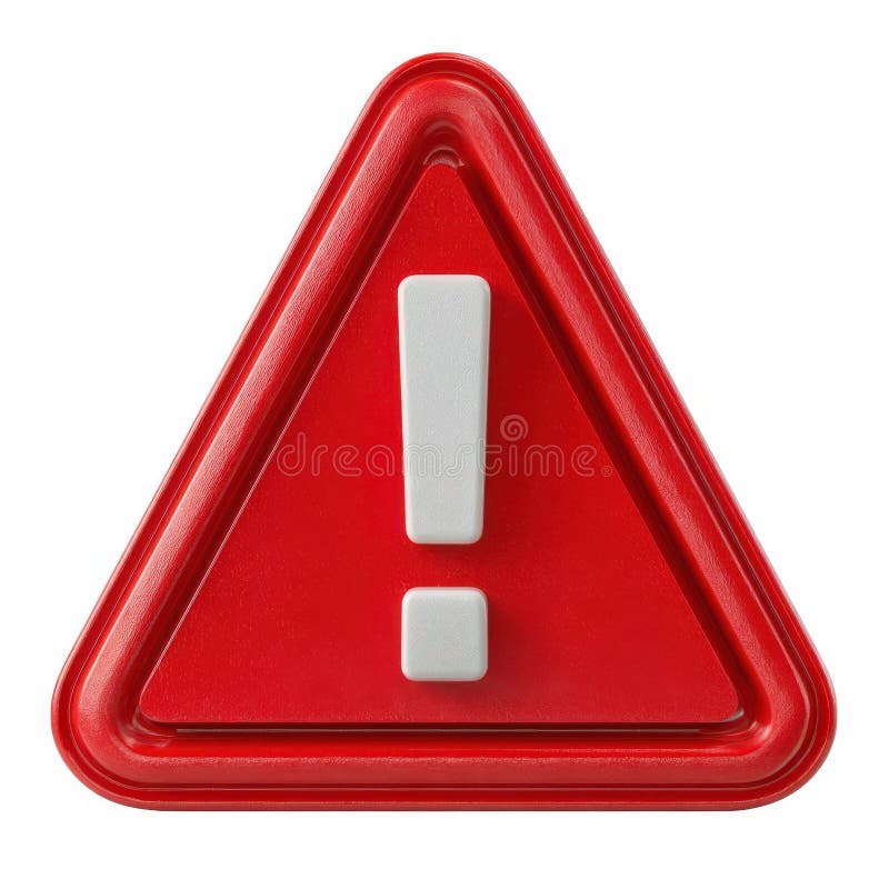 Red Warning Triangle with White Exclamation Mark Isolated on White ...