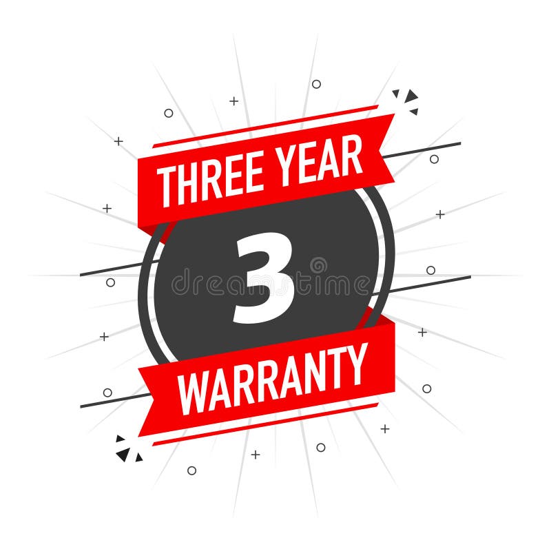Red Warranty Stamp. Three Year Warranty. Flat Design. Check Mark Icon ...