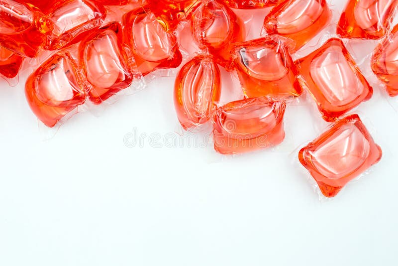 Washing Laundry Capsules on White Background Stock Photo - Image of ...
