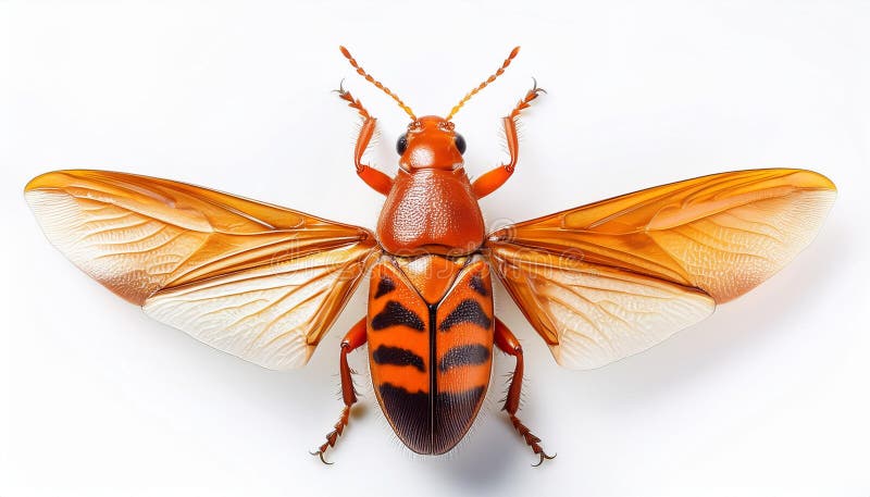 Red Wasp with Open Wings editorial photography. Illustration of wings ...