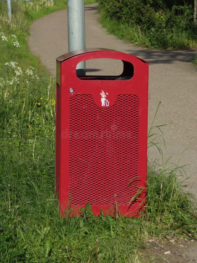Red waste container stock photo. Image of trash, garbage - 75629870