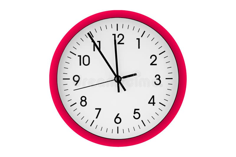 Red Watch, Wall Clock 11 Hours 45 Minutes on Isolated or White ...