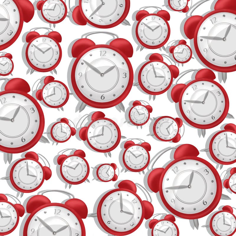 Red Watches on a White Background Stock Illustration - Illustration of ...