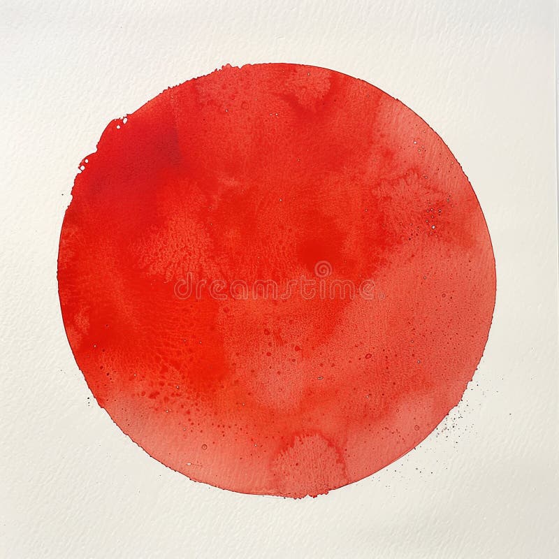 Red Water Colour in Round and Spreades Form on Transparent Background ...