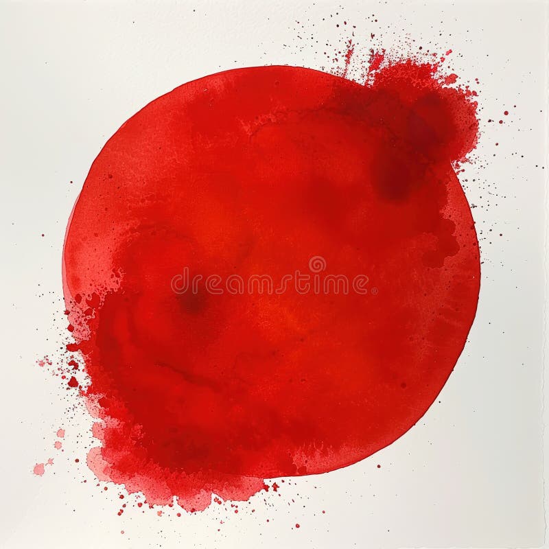 Red Water Colour in Round and Spreades Form on Transparent Background ...