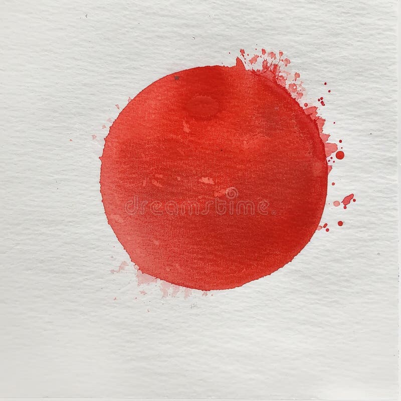 Red Water Colour in Round and Spreades Form on Transparent Background ...