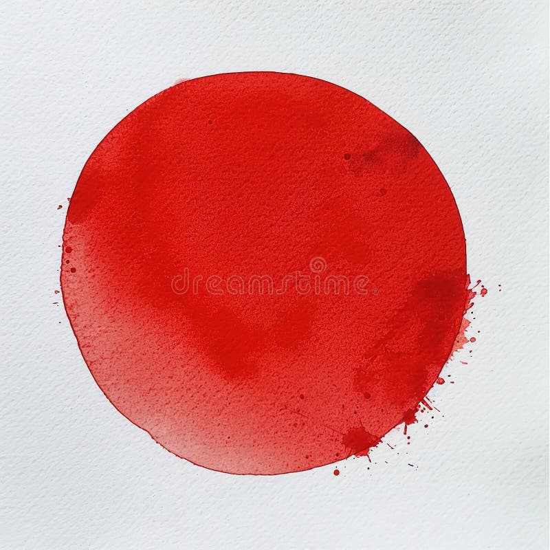 Red Water Colour in Round and Spreades Form on Transparent Background ...