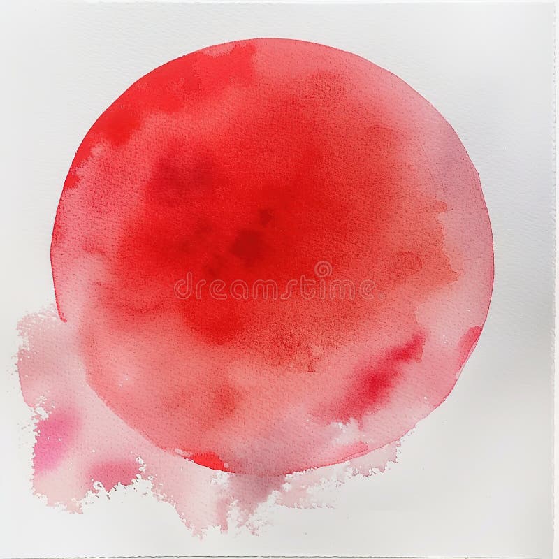 Red Water Colour in Round and Spreades Form on Transparent Background ...