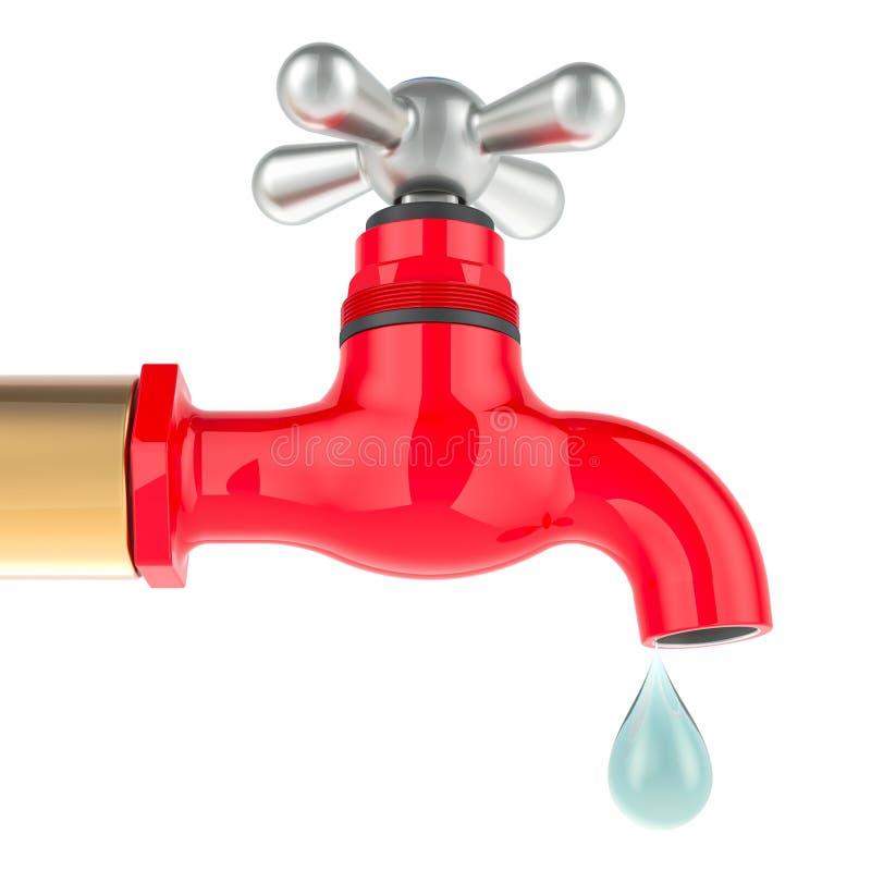 Red Water with Dripping Drop. Save Water Concept, 3D Rendering Stock ...