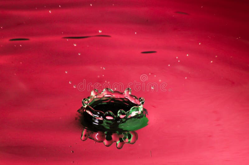 Red Water Drop and Splash Pattern Stock Photo - Image of puddle ...