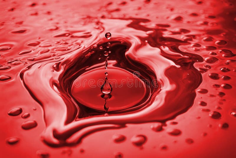 Red water drop splash. stock illustration. Illustration of bonding ...