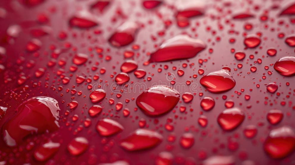 The Red Water Droplets. AI Generated Stock Image - Image of reflection ...