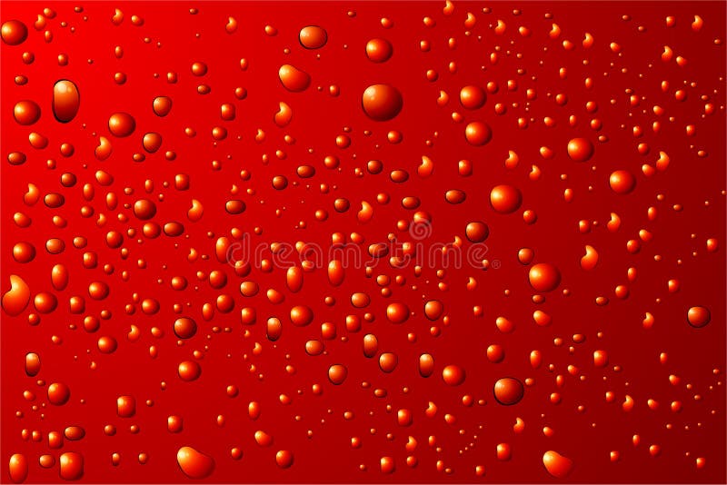 Red Background of Water Drops Stock Vector - Illustration of realistic ...