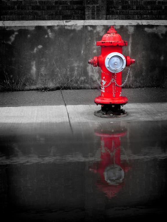 Red Water Hydrant stock image. Image of leak, hose, broke - 42765521