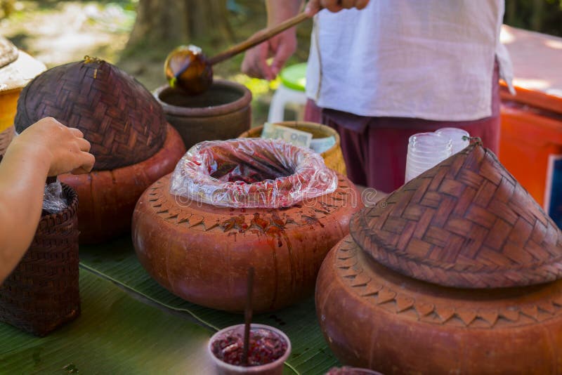Red Water Jar or Primitive Ceramics, Thai Traditional Style Water ...