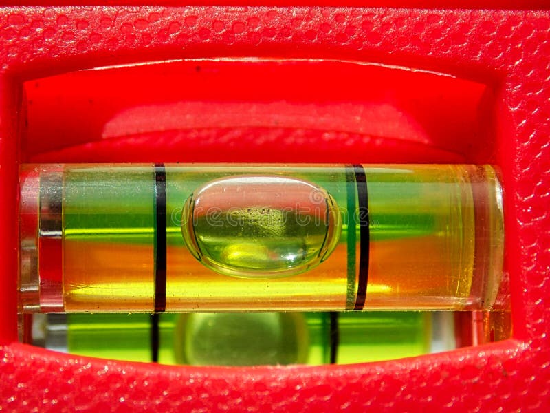 Red Water - Level Air Bubble from Close Up Stock Image - Image of ...