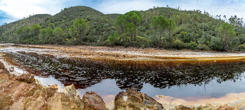 Red Water in Rio Tinto, Huelva, Spain Stock Photo - Image of ...