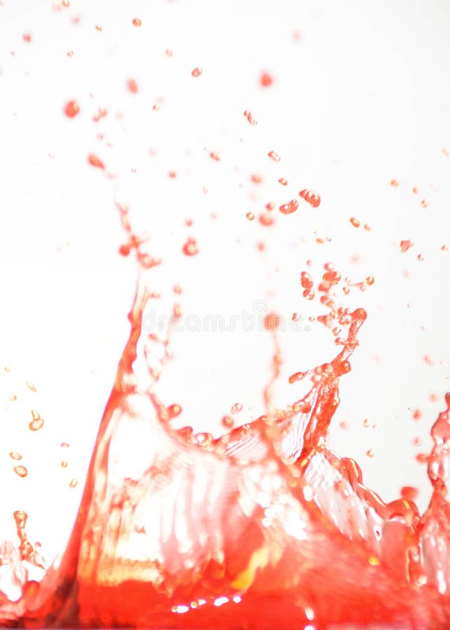 Red Water Splash, Isolated on White Background Stock Image - Image of ...