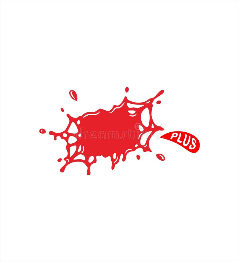 Red Water Splash with Plus Sign Stock Vector - Illustration of impact ...