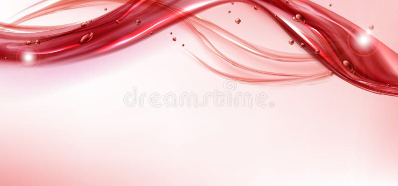 Red Water Splash Wave with Air Bubbles and Sparkle Stock Vector ...