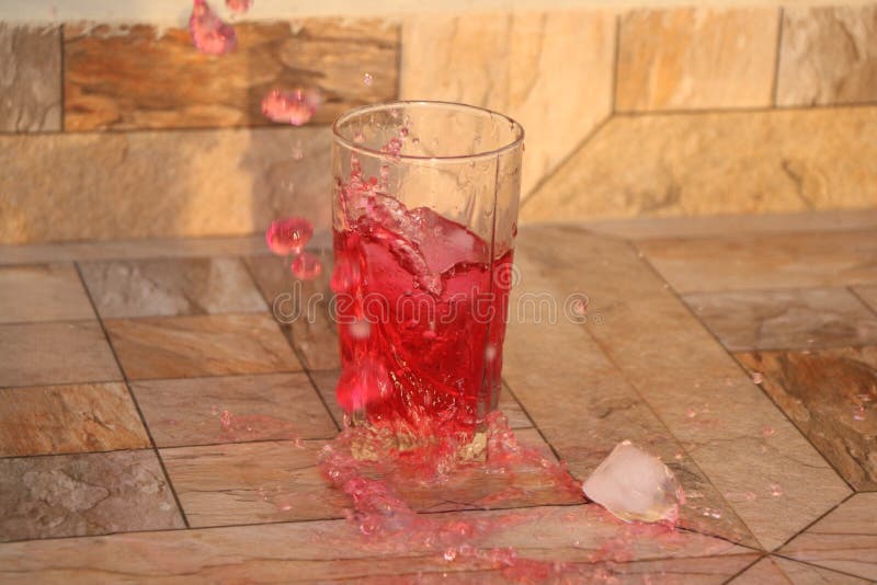 Red Water Splash with White Ice Stock Image - Image of love, midair ...